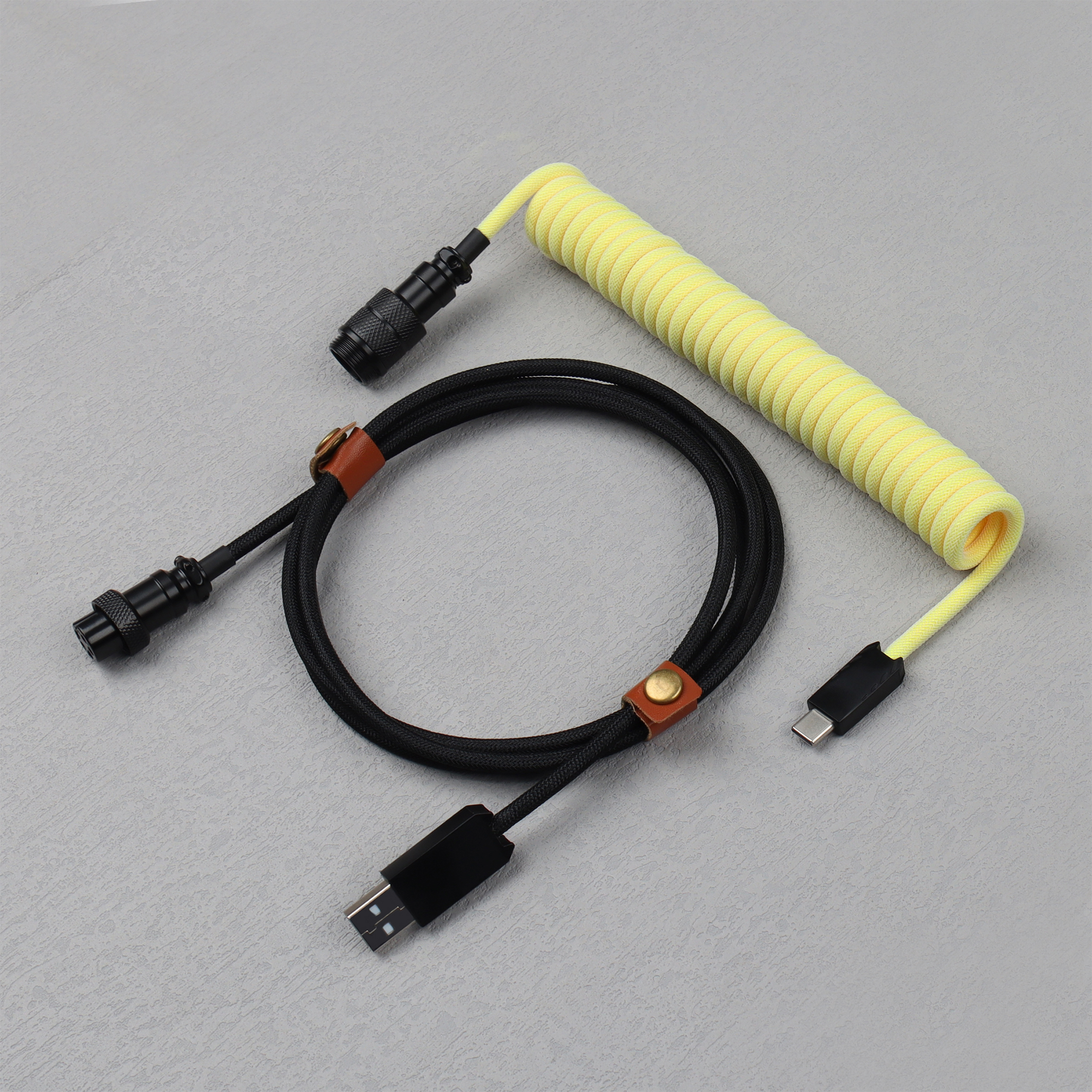 Coiled Usb c Cable Small Keyboard With Cable Metal Usb to Type c Coiled ...