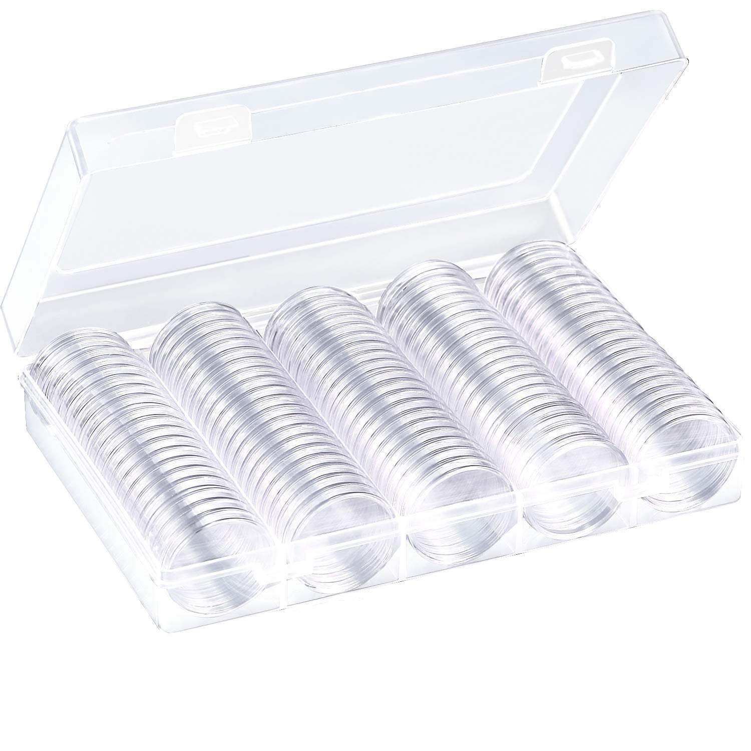 Coin Capsules Round Plastic Coin Holder Case with Storage Organizer Box ...
