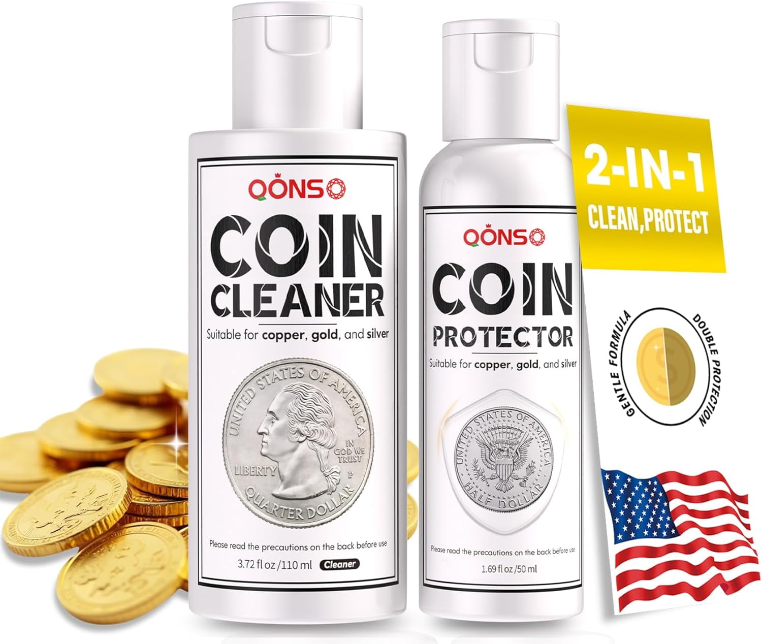 Coin Cleaner and Protector Kit Solution for Cleaning All Coins, Gold ...