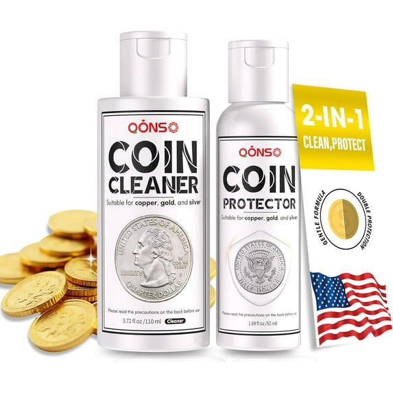 Coin Cleaner and Protector Kit Solution for Cleaning All Coins, Gold ...
