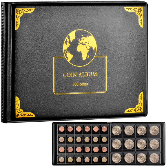 Coin Collection Book 300 Pockets, Coin Organizer Storage Album for 20mm ...