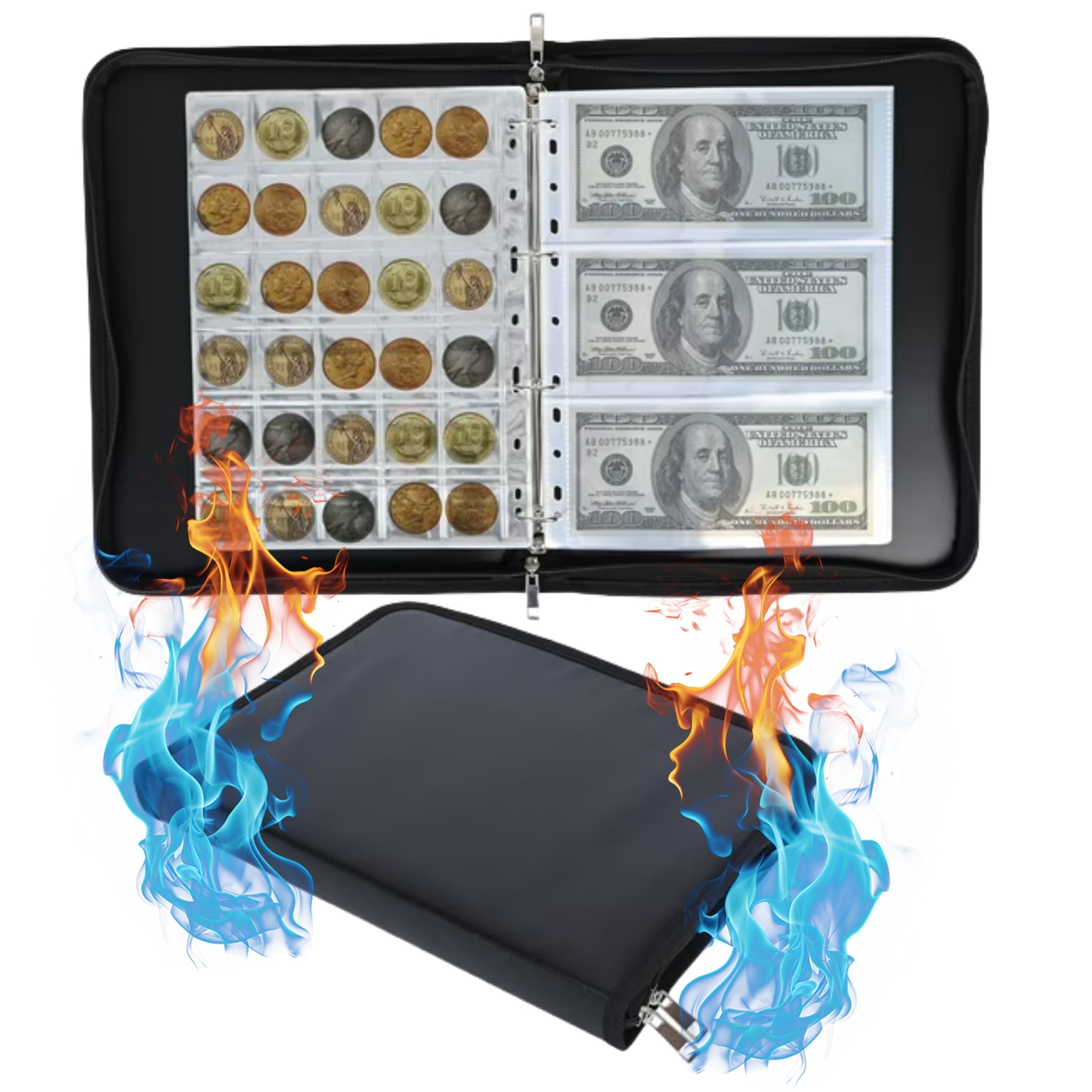 Coin Collection Book for Collector,300 Pockets Fireproof Coin ...