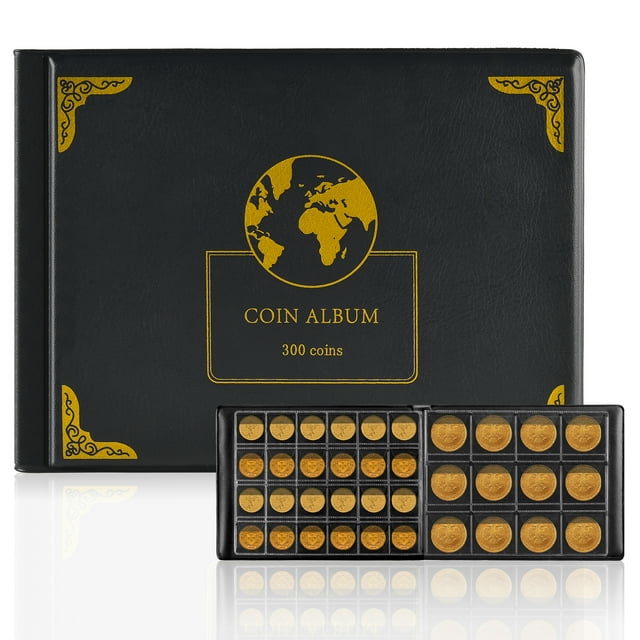 Coin Collection Supplies Holder Book for Collectors, 300 Pockets Coin ...