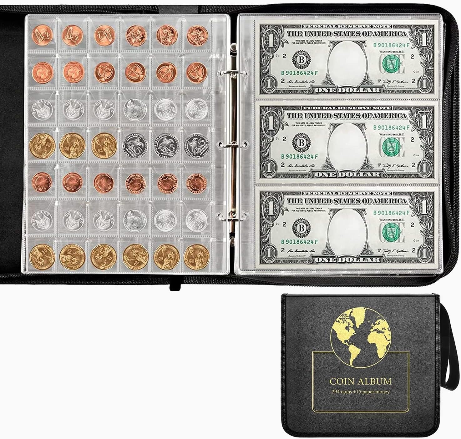 Coin Collection Supplies Pages for Collectors, 12 Sheets Coins Holder ...