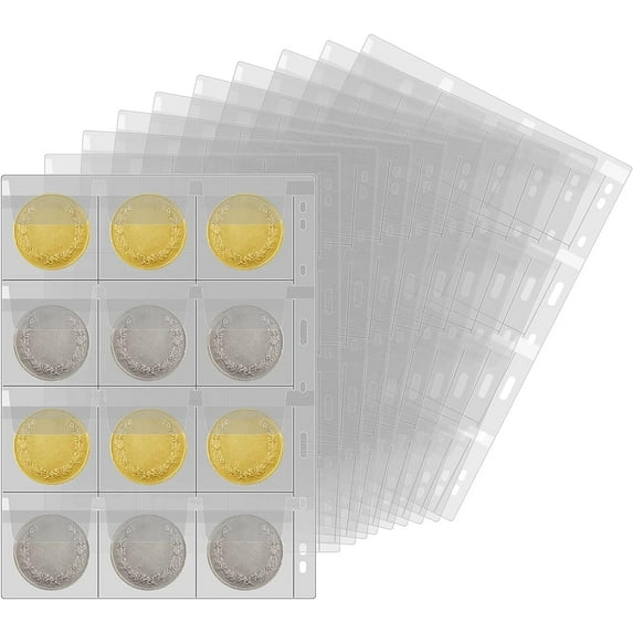 Coin Collection Supplies Pages for Collectors, 12 Sheets Coins Holder ...