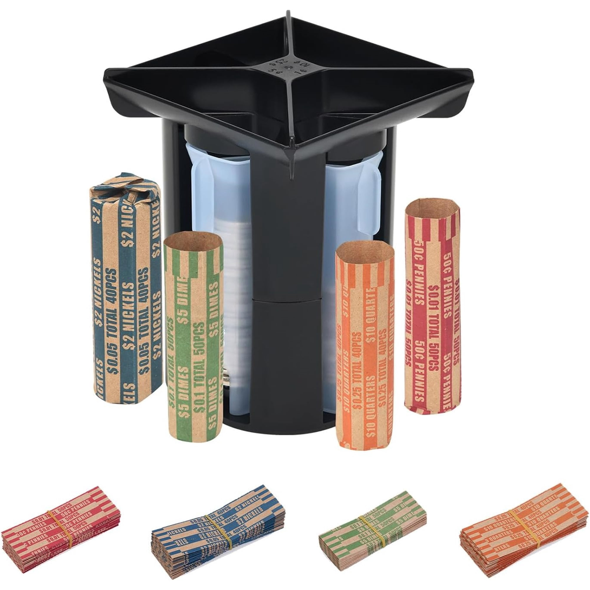 Coin Counter, Coin Sorter Tube, 4-in-1 Coin Sorter and Wrapper Machine ...