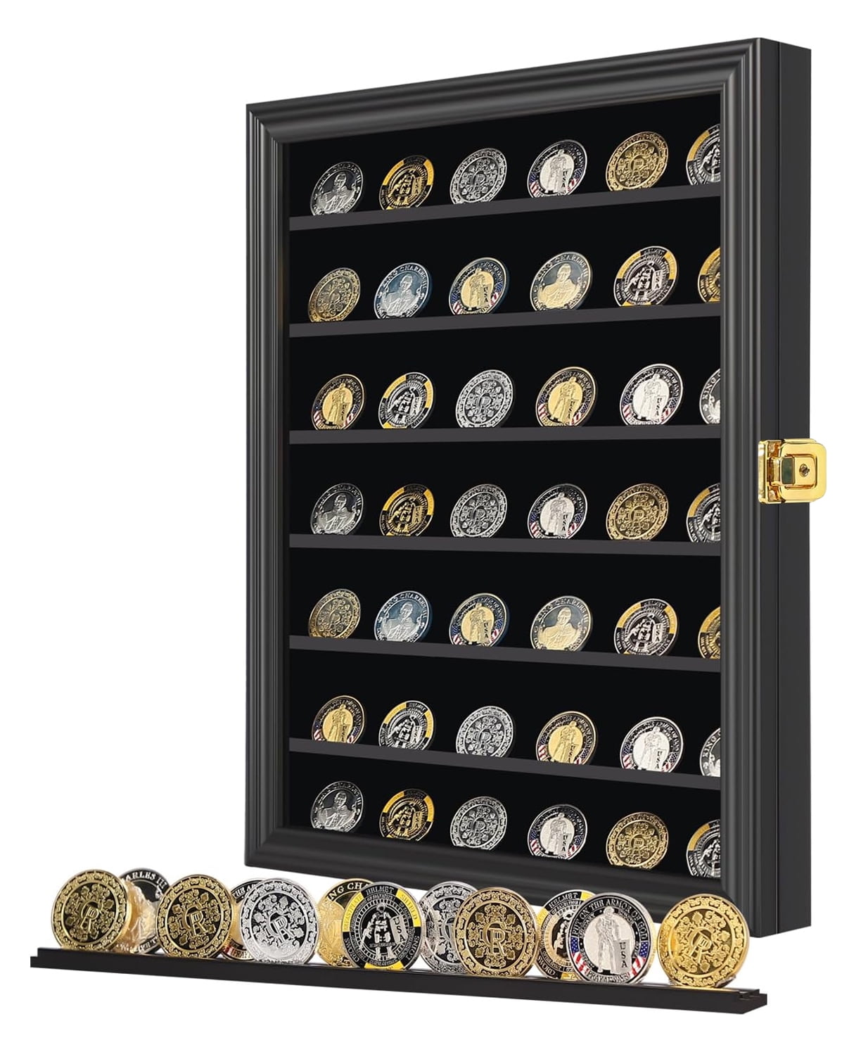 Coin Display Case - Challenge Coin Display Box - Military Coin Cabinet ...