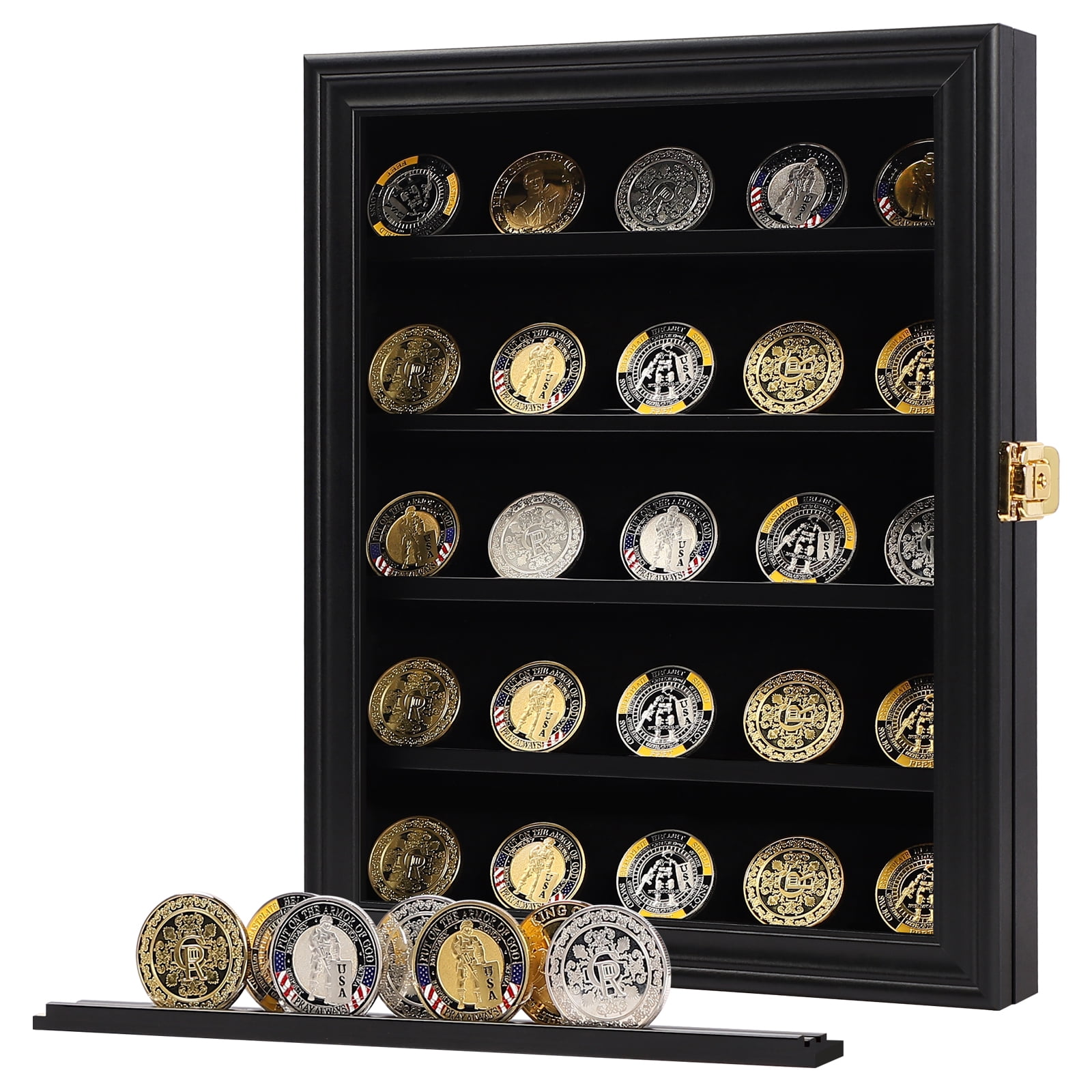 Walmart Military Challenge Coin Display Case with Lock, Acrylic Glass ...