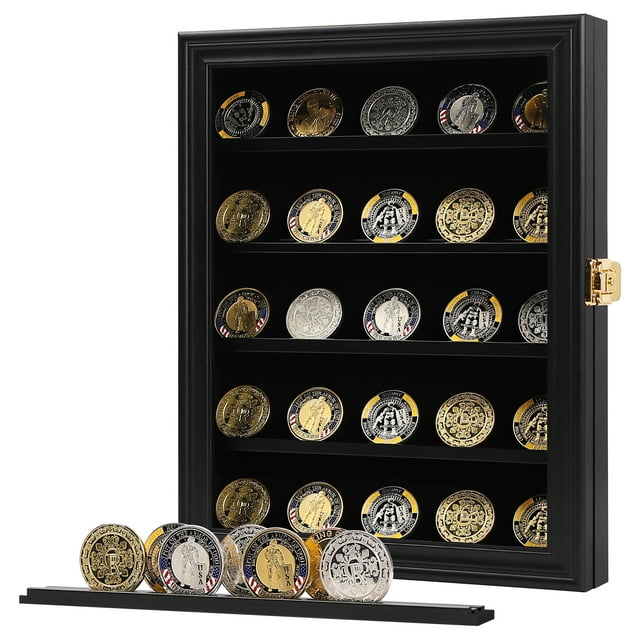 Walmart Military Challenge Coin Display Case with Lock, Acrylic Glass ...