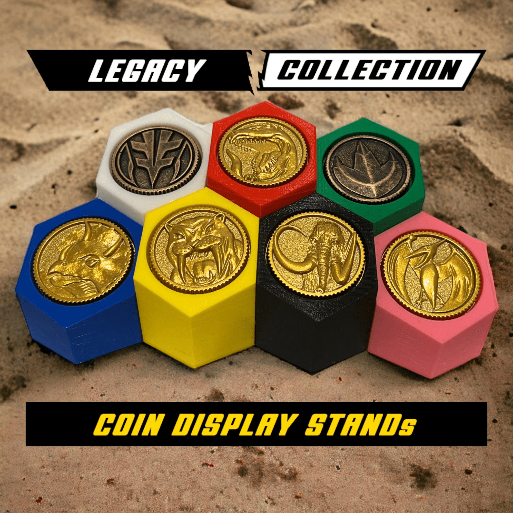 Coin Display Stand for Legacy MMPR - Power Rangers Morpher Coin Holder ...