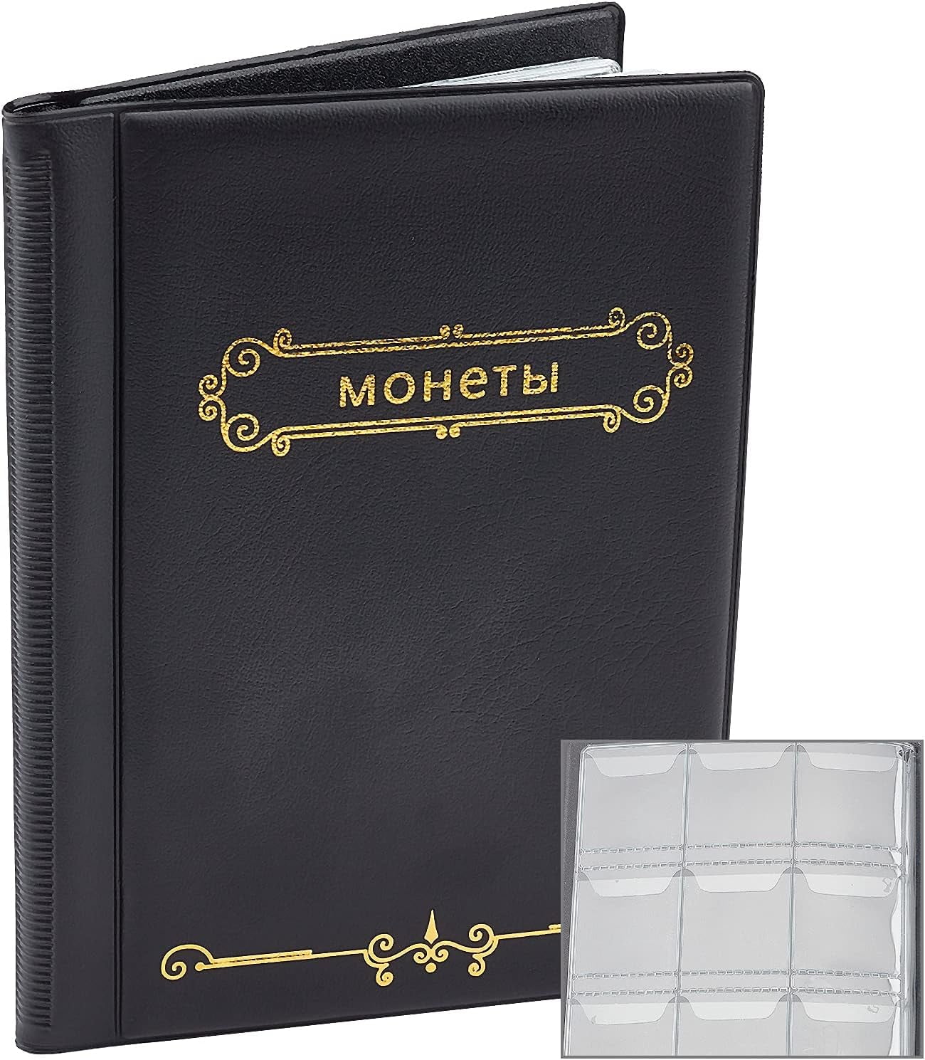 Coin Holder Album Collection Storage for Coins Black 15x11x1cm ...