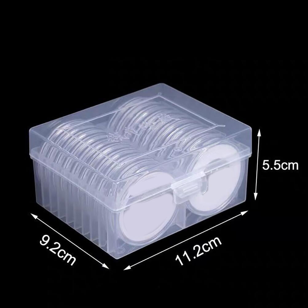 Coin Holder Capsules Round Plastic Clear Coin Container Case for Coins ...