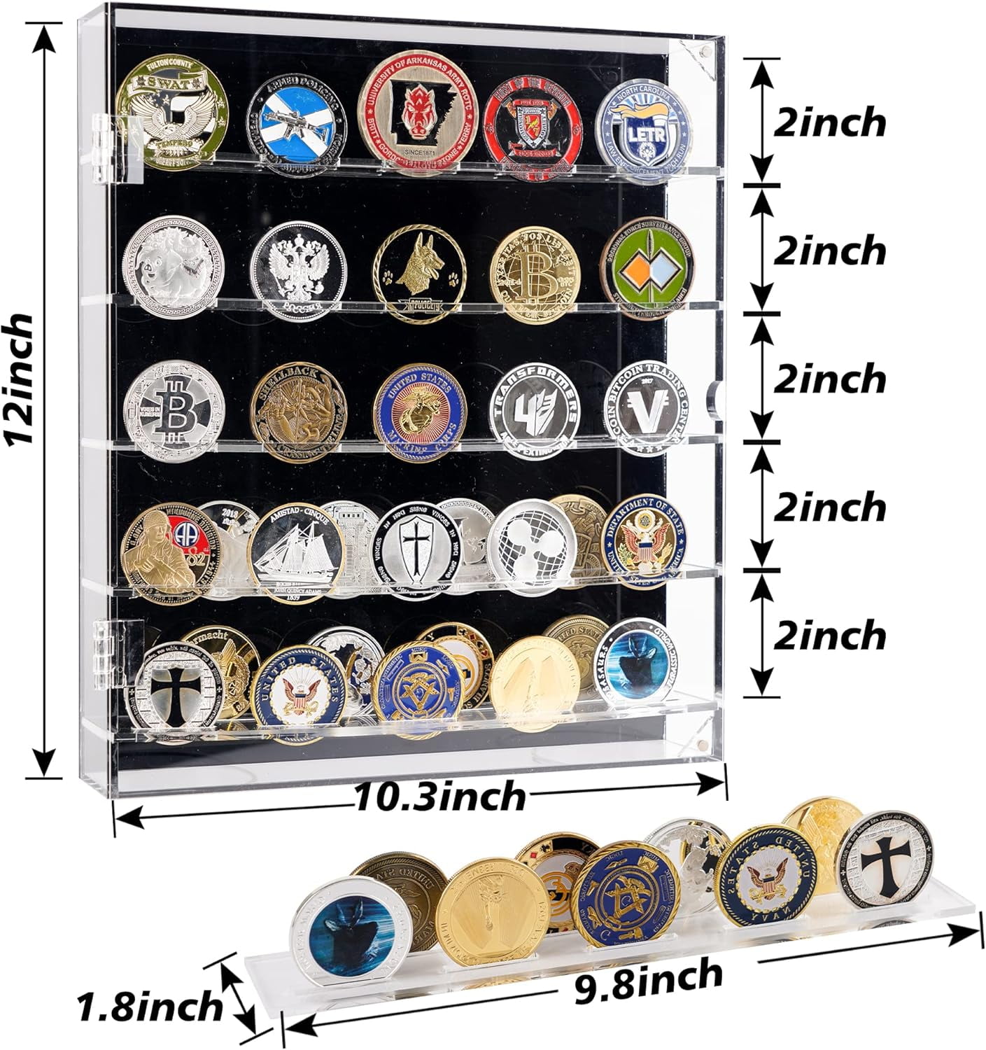 Coin Holder, Challenge Coin Display, Acrylic Military Coin Display Case ...