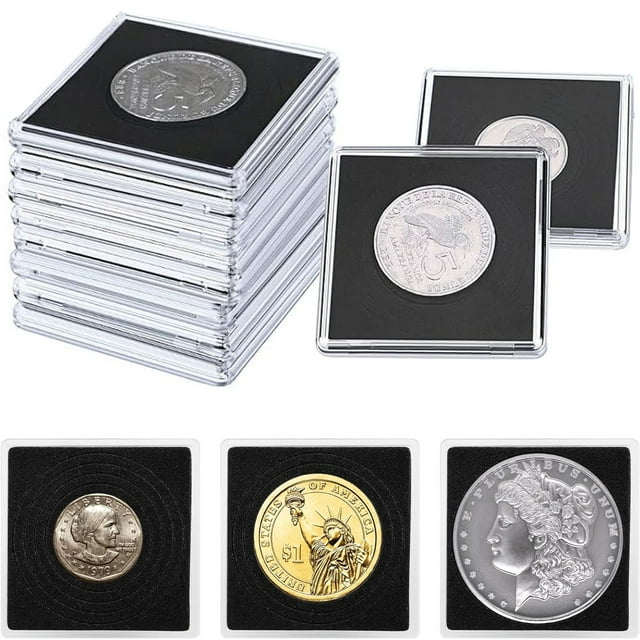 Coin Holders,Bexikou 16 Pcs Silver Dollar Coin Holders,Clear Coin Cases ...