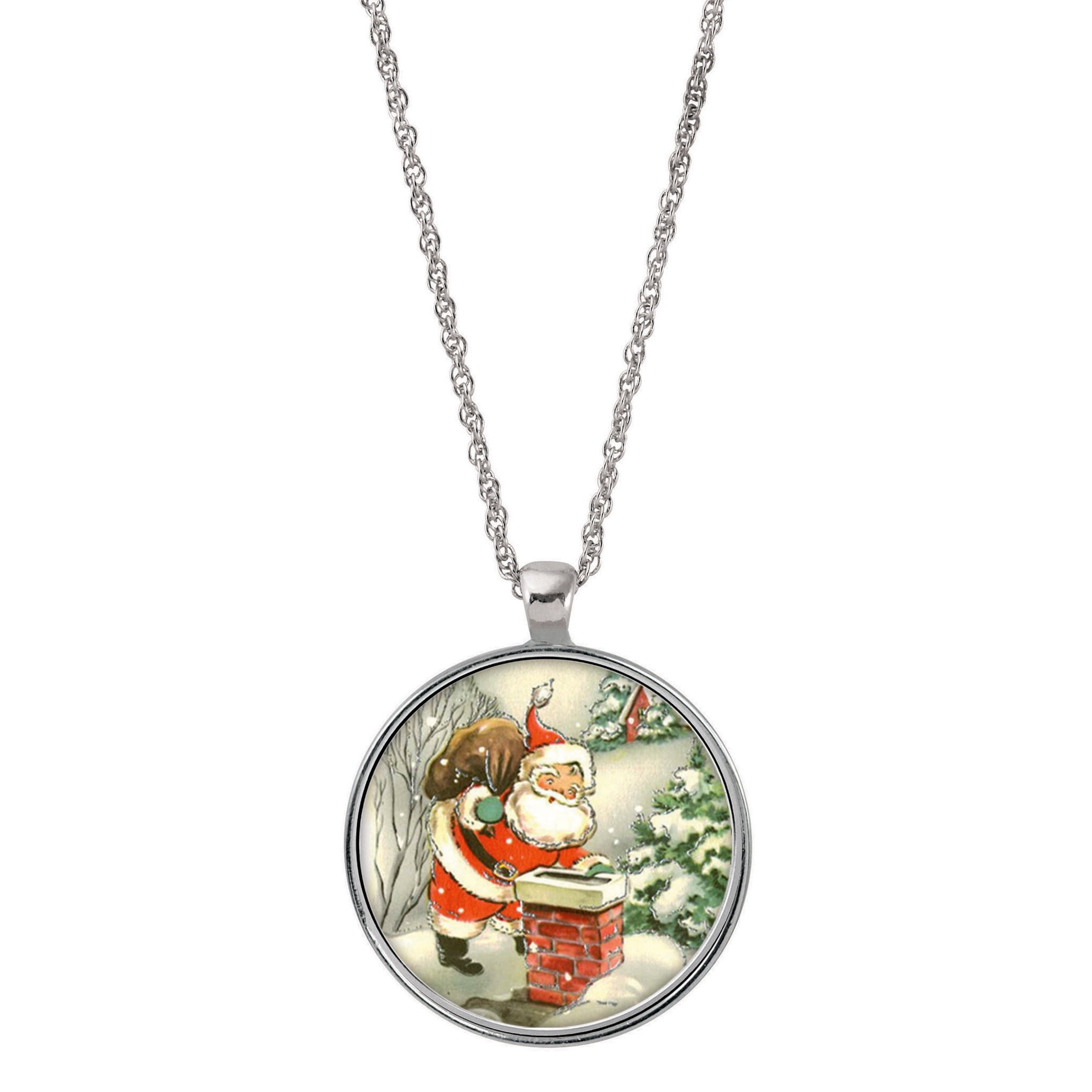 Coin Holiday Santa Silvertone Pendant | Colorized JFK Half Dollar | 24 ...