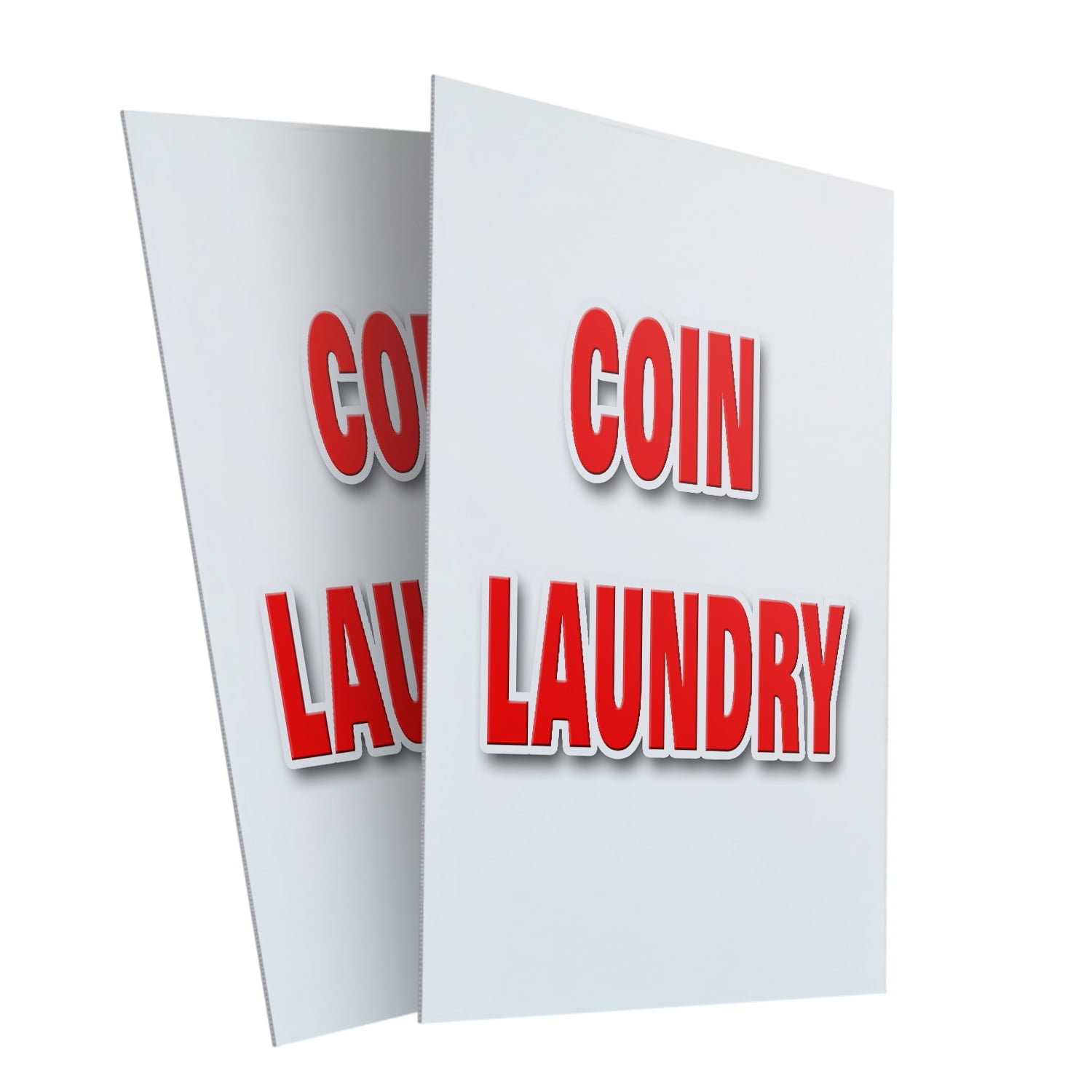 Coin Laundry (2-PACK) 24" x 36" Plastic Signs | Sign Insert 4mm ...