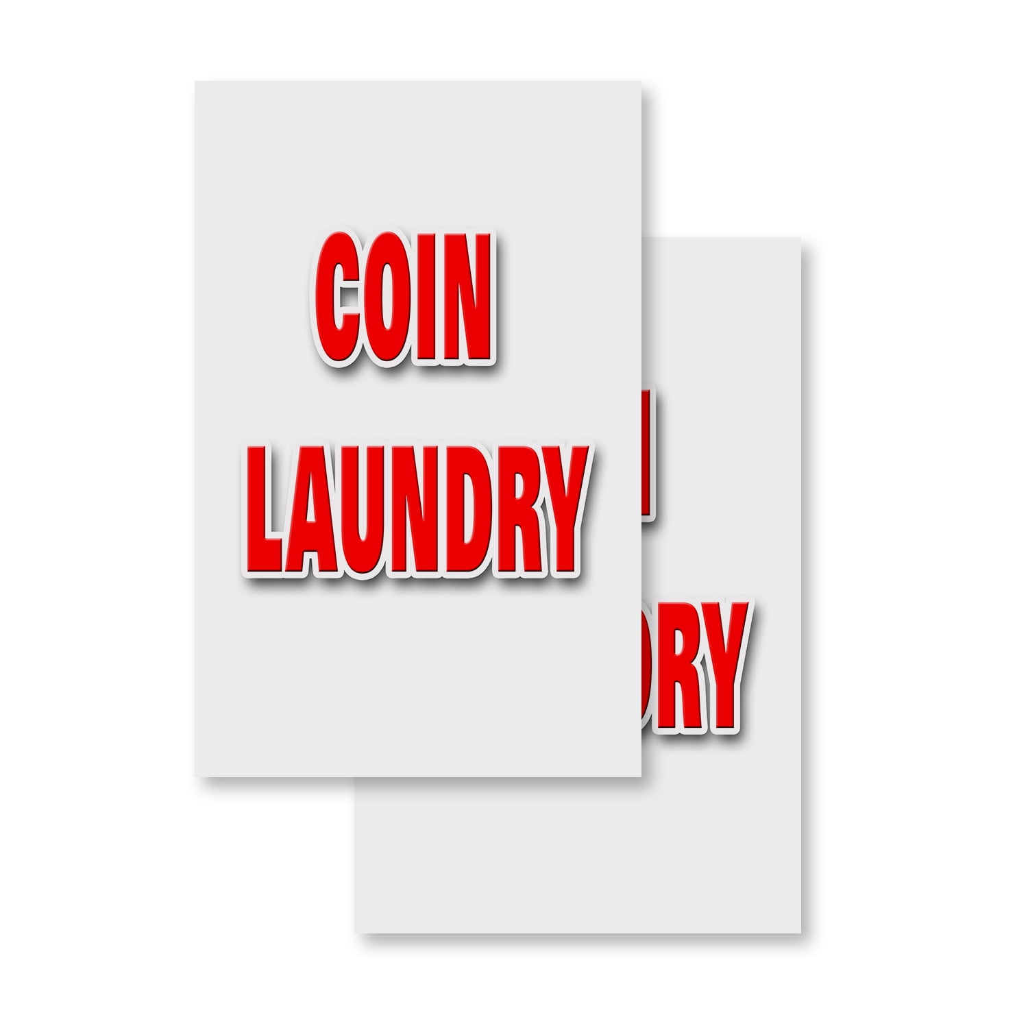 Coin Laundry (2-PACK) 24" x 36" Vinyl Decals | Sign Insert Peel & Stick ...