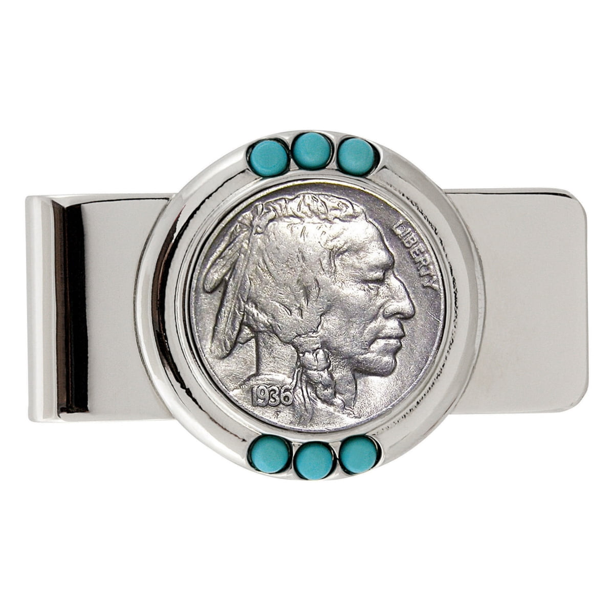 Coin Money Clip - Buffalo Nickel | Brass Moneyclip Layered in Silver ...