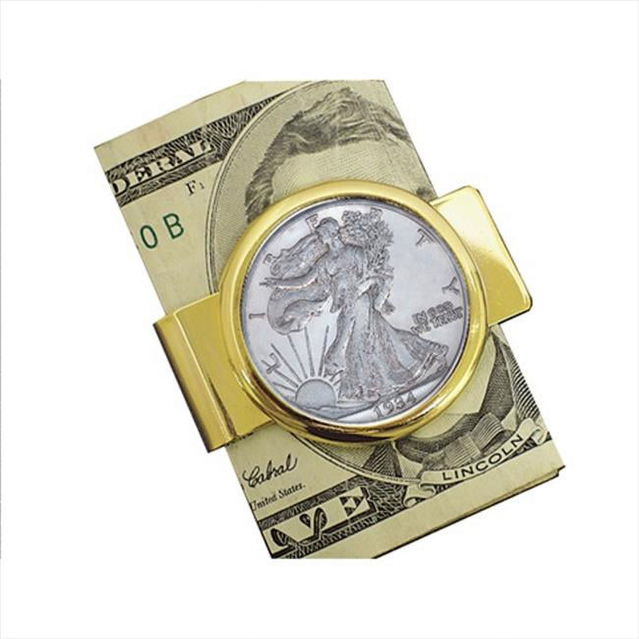 Coin Money Clip - Silver Walking Liberty Half Dollar | Brass Moneyclip ...