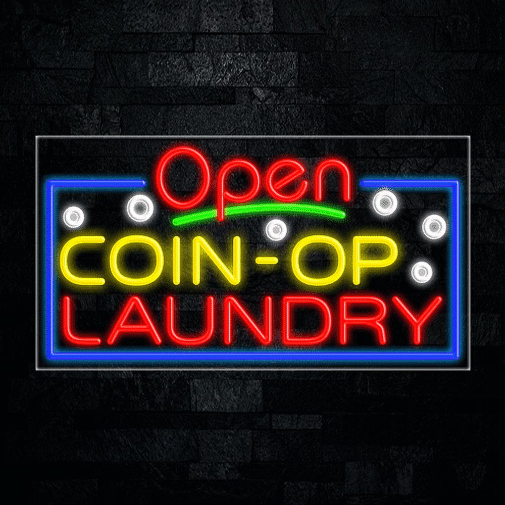 Coin Op Laundry LED Neon Sign 33"L x 18"H #35488 - Walmart.com