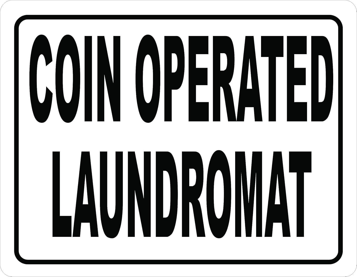 Coin Operated Laundromat Sign Wall Art Outdoor Indoor 12x8 Inches Metal ...