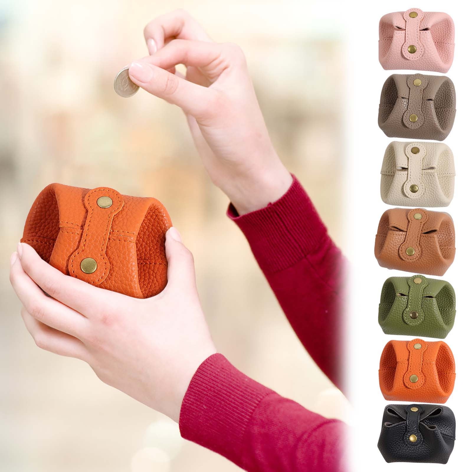 Coin Pouch, Leather Coin Pocket Wallet ,Litchi Pattern Change Handbag ...