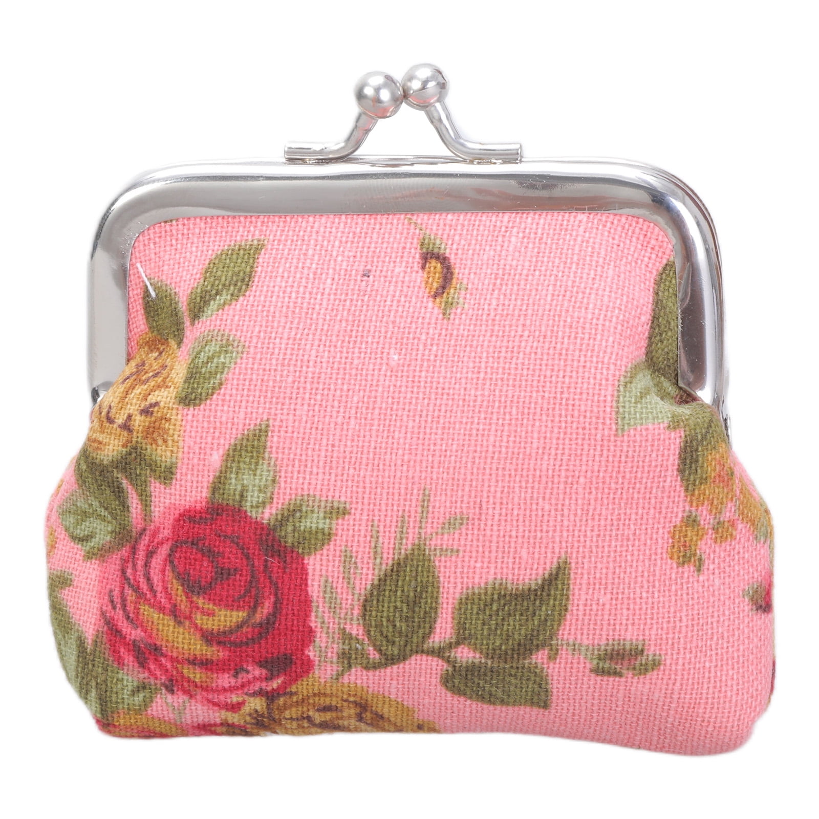 Coin Purse,Floral Change Purse,Canvas Coin Purse Wallet with Clasp,Kiss ...