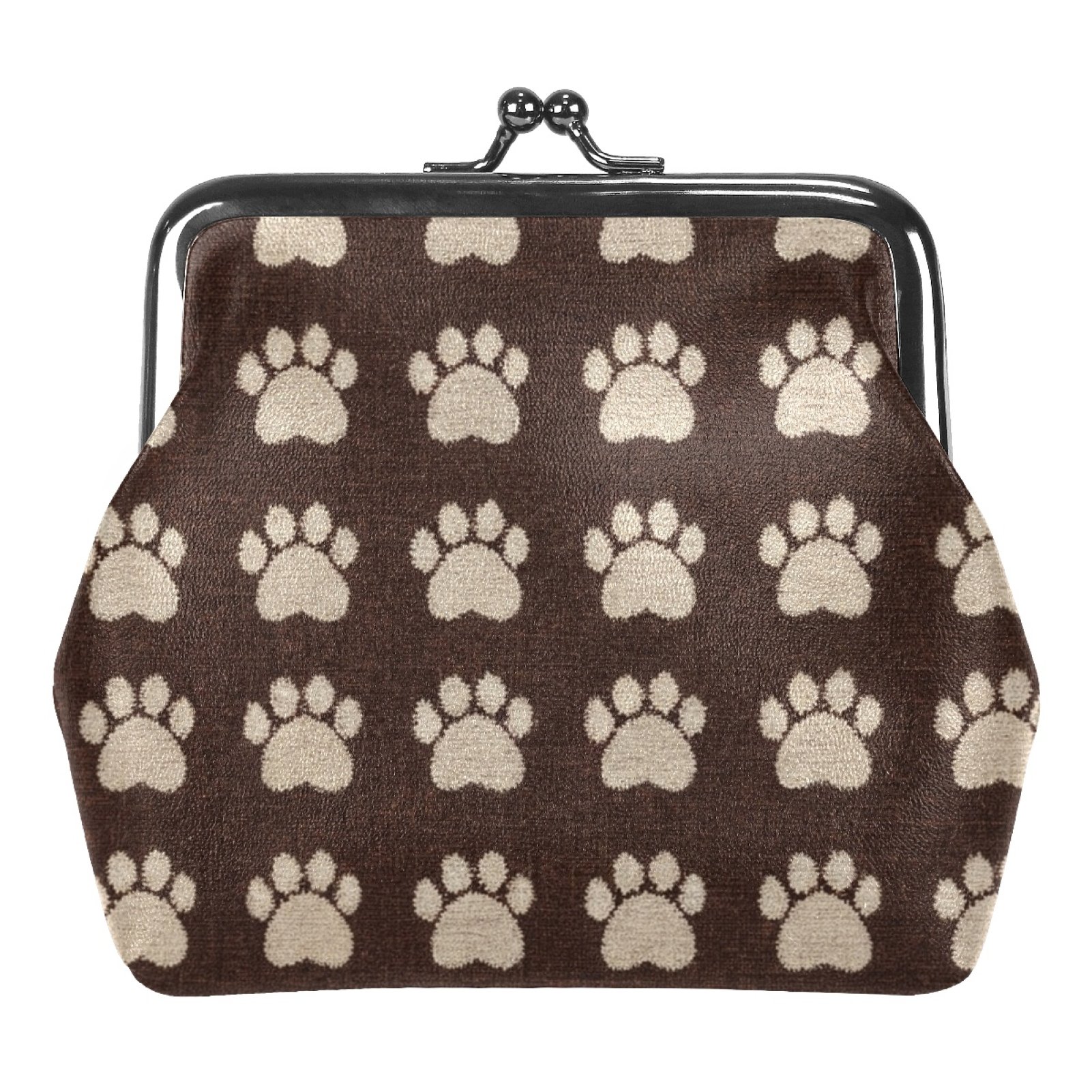 Coin Purse,Leather Small Change Purse,Cat Paw Print Brown Coin Pouch ...