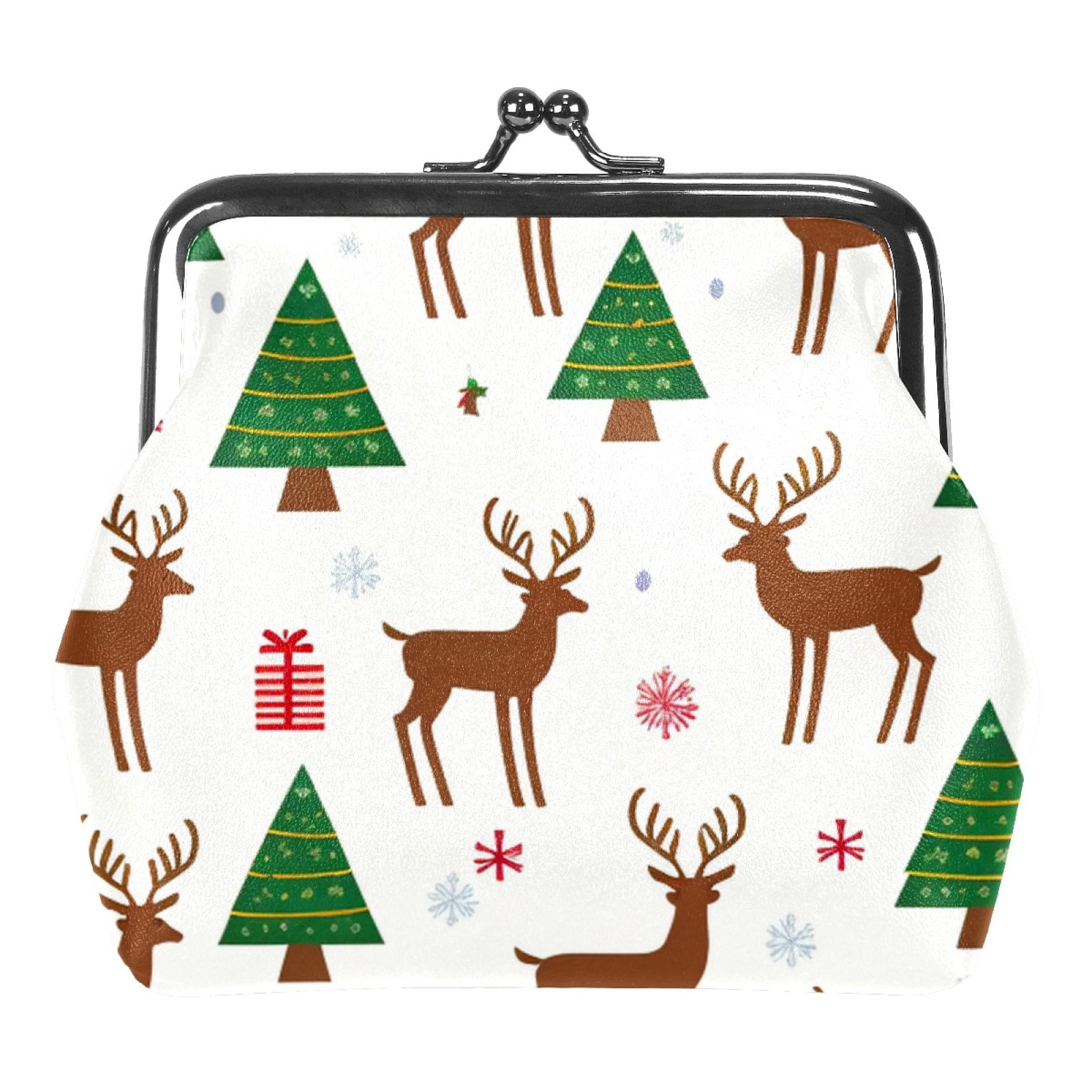 Coin Purse,Leather Small Change Purse,Christmas Tree Deer Coin Pouch ...