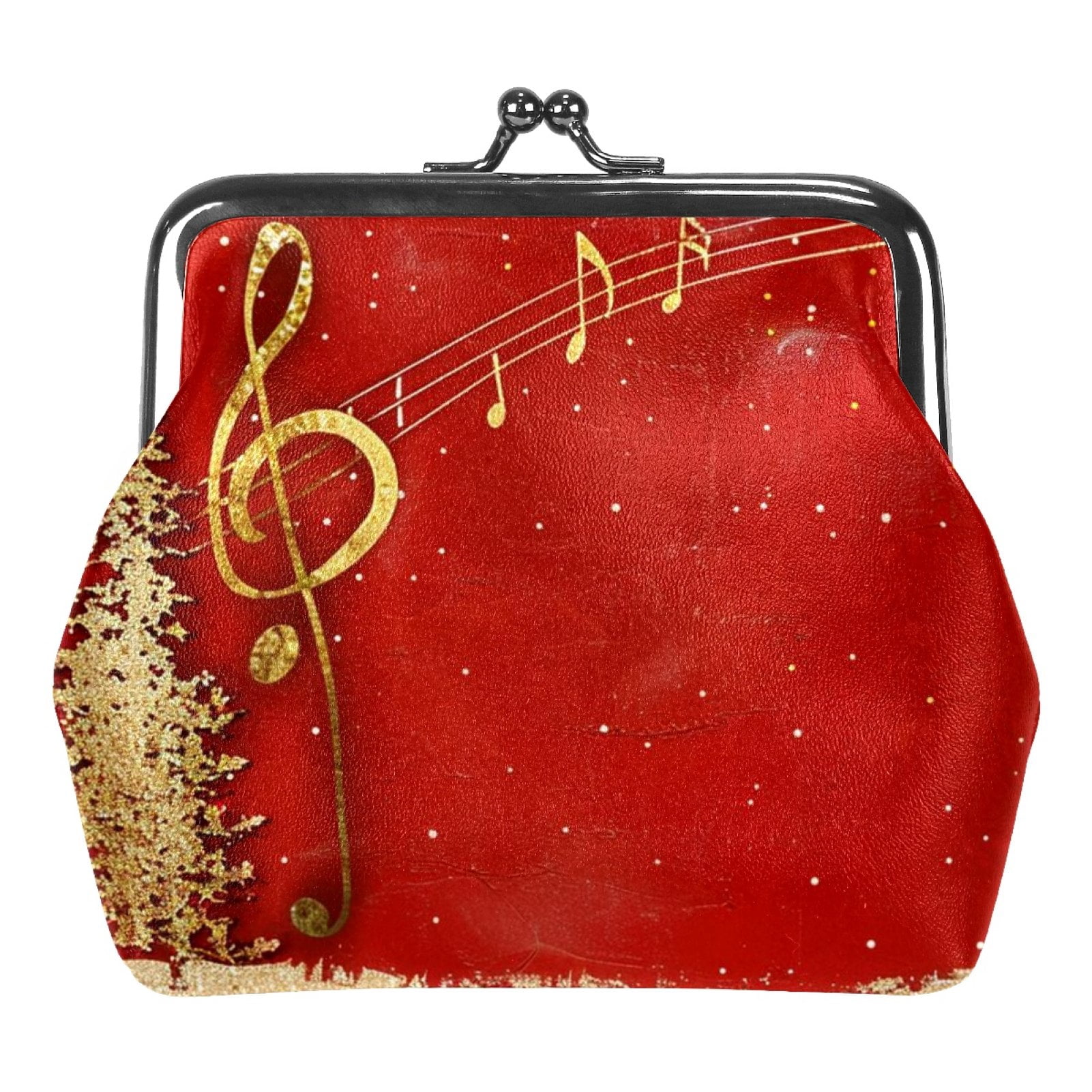 Coin Purse,Leather Small Change Purse,Christmas Tree Music Notes Coin ...