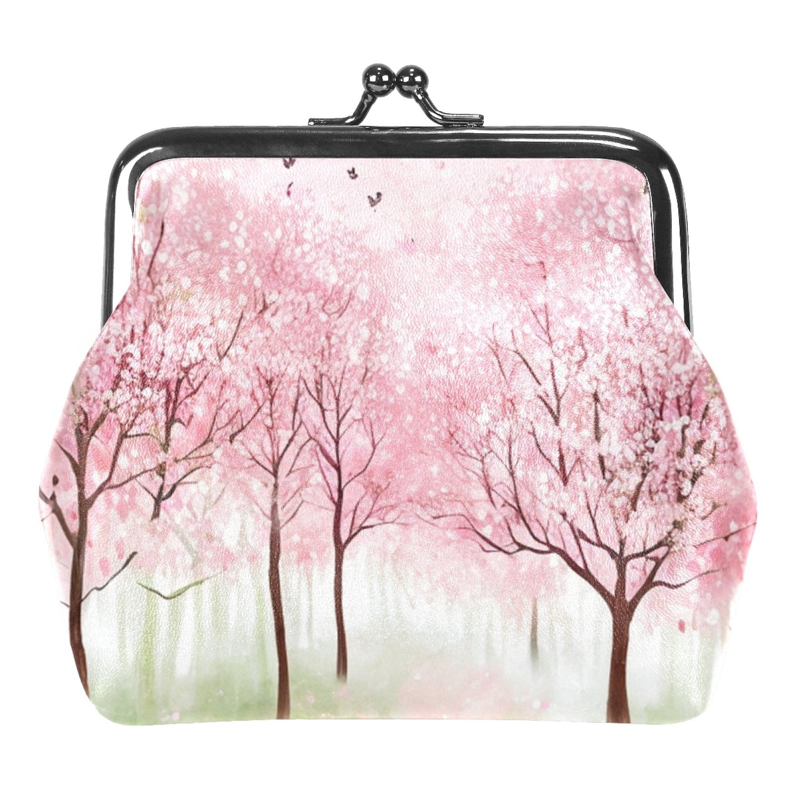 Coin Purses & Pouchese,Spring Floral Tree Pink Change Purse for Travel ...