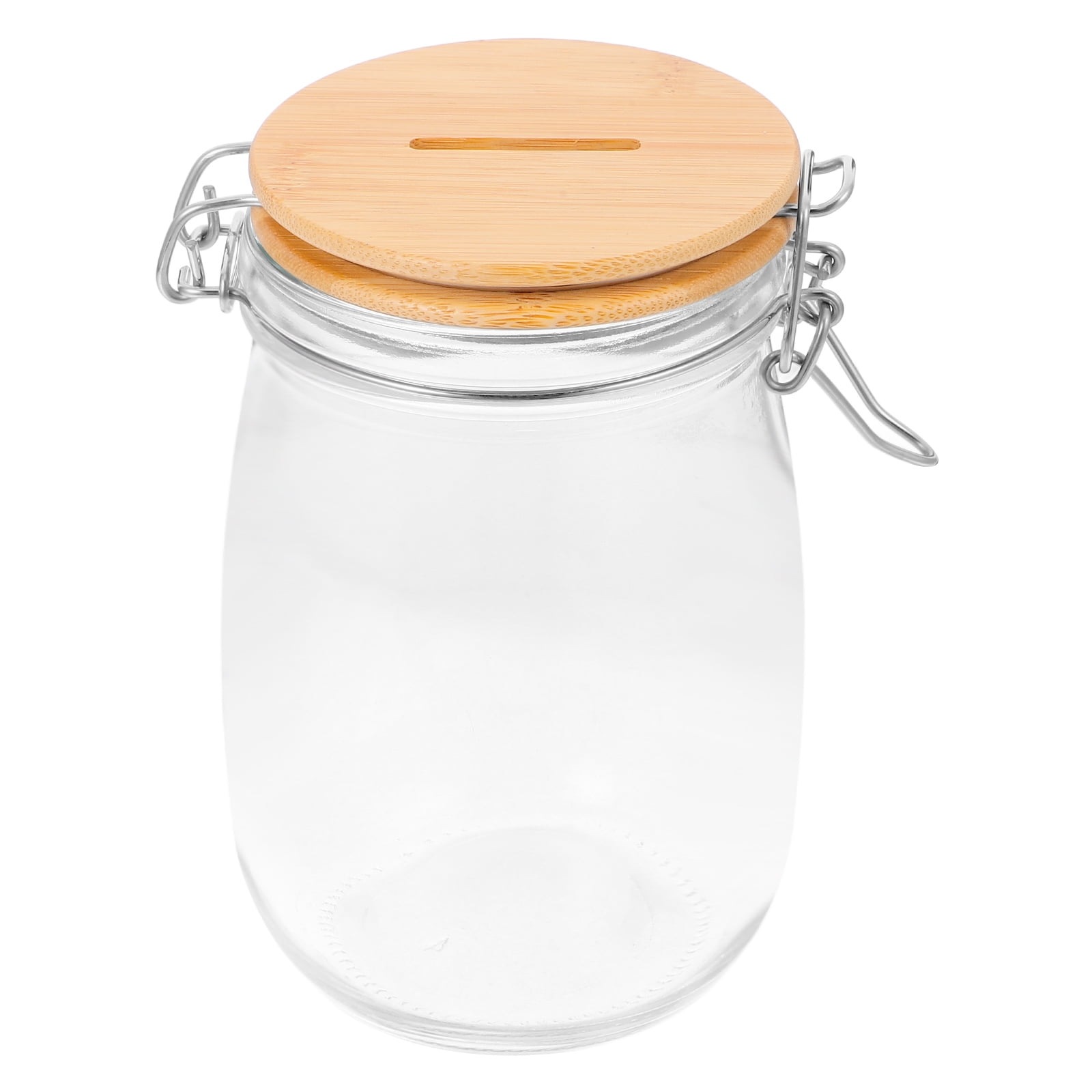 Coin Saving Jar With Slotted Lid Piggy Bank Glass Money Saving Box Tip ...