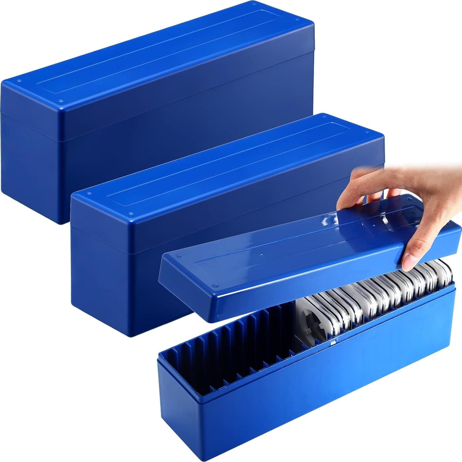 Coin Slab Storage Boxes, 3 Packs Coin Holder Organizer Boxes with 20 ...