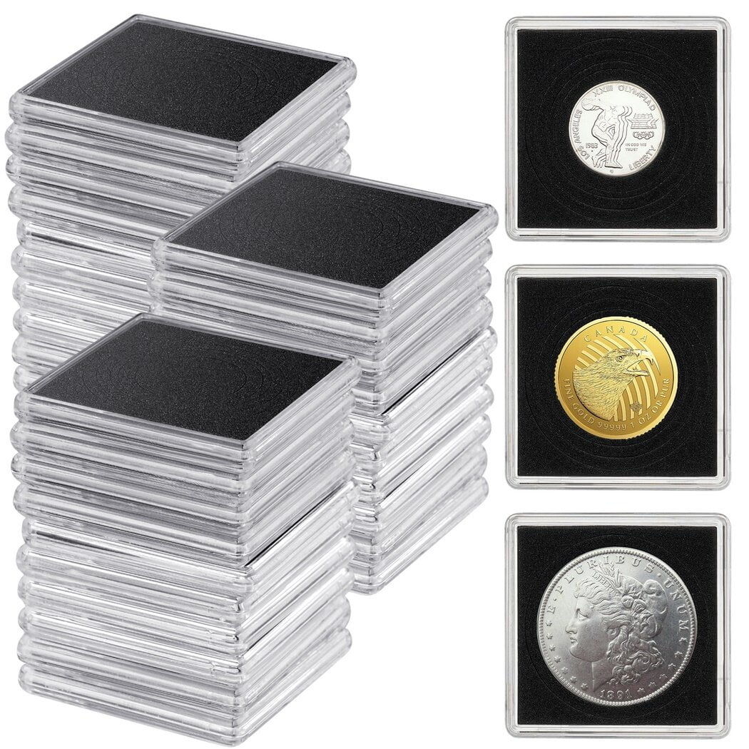 Coin Snap Holders, 30PCS Silver Dollar Acrylic Cases, Coin Collector's ...