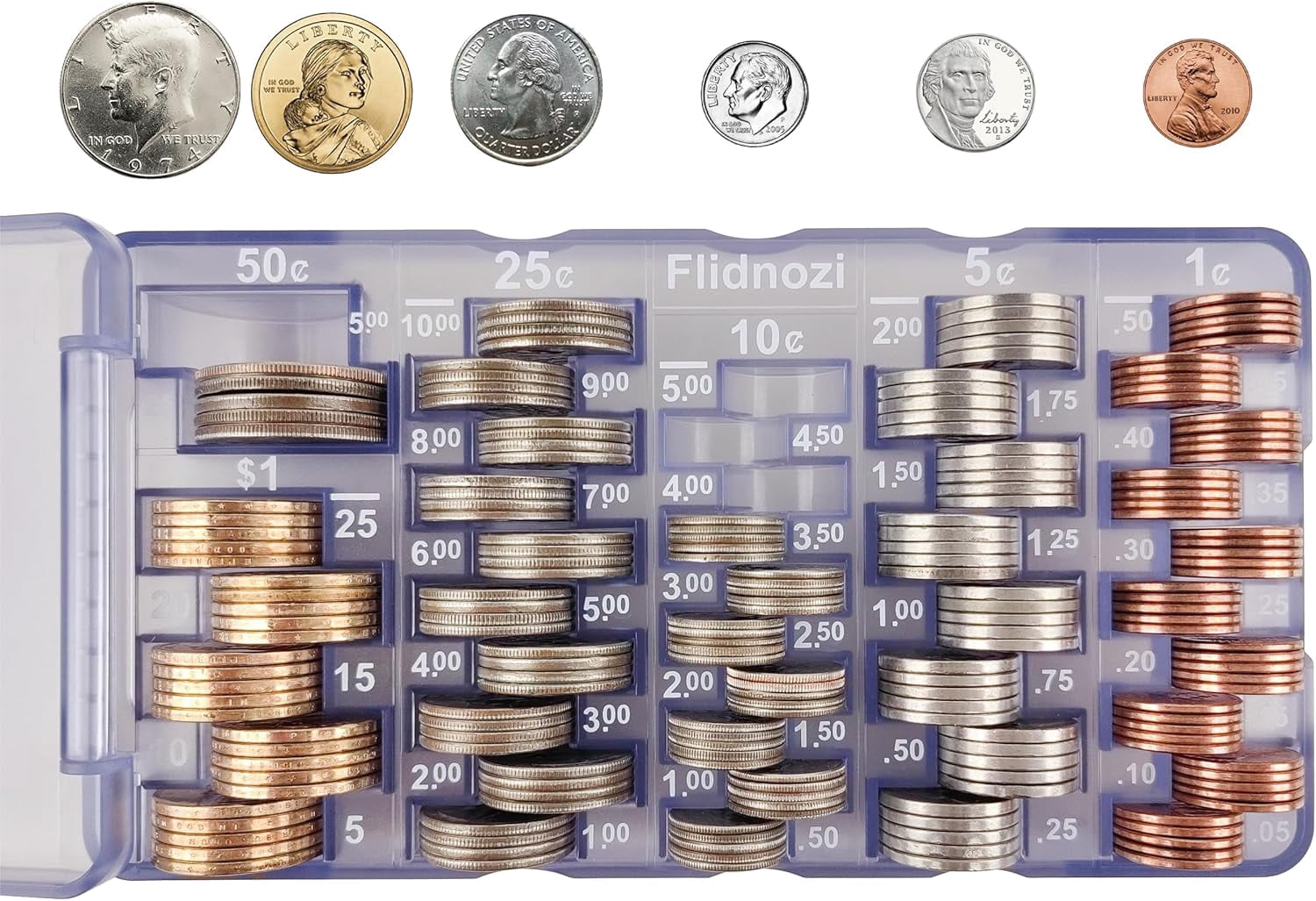 Coin Sorter Coin Counter Tray, 2pcs Mini Coin Holder for Car, Accurate ...