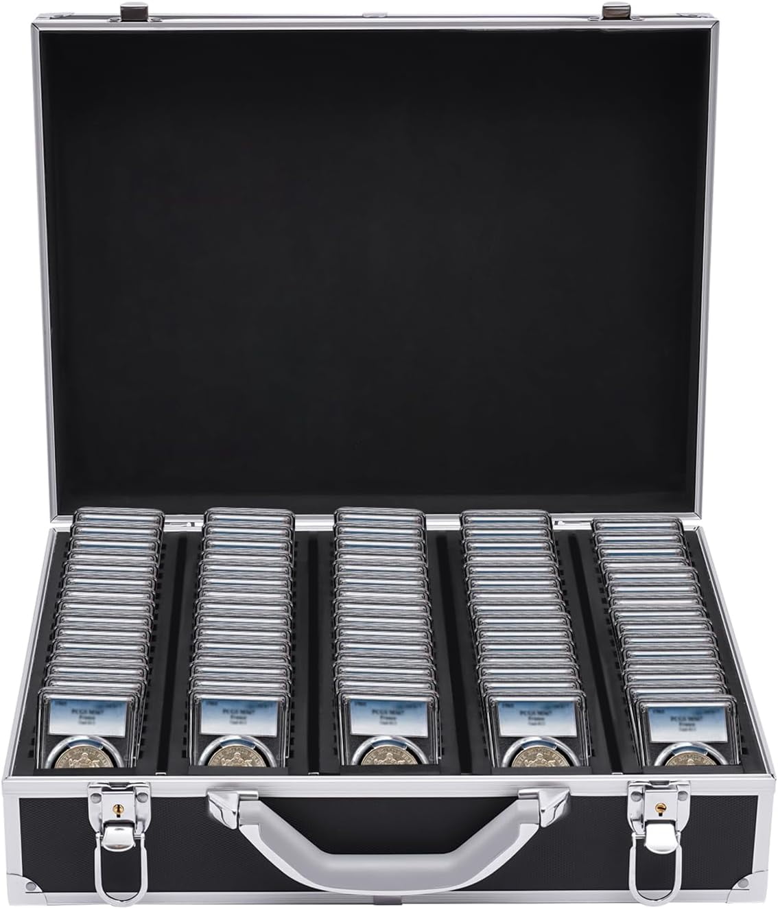 Coin Storage Box, 100 Graded Coin Slab Storage Box Trays for PCGS, NGC ...