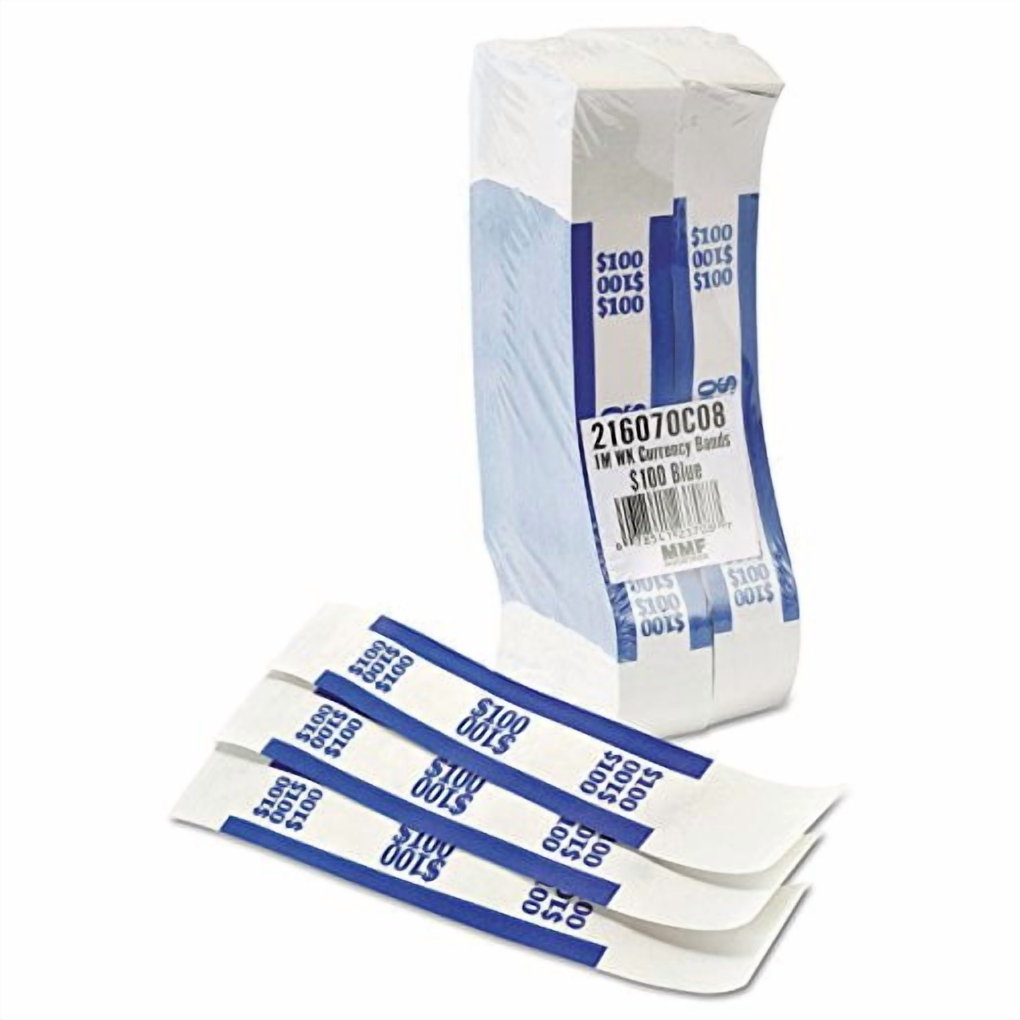Coin-Tainer 400100 Currency Straps, Blue, 100 Dollar Bills, 1000 Bands ...