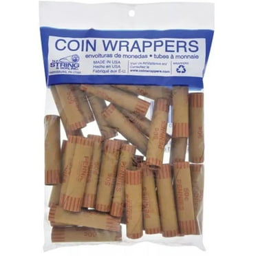 L LIKED 175 Assorted Coin Wrappers, Flat Striped Sleeves, 5 Color-Coded ...