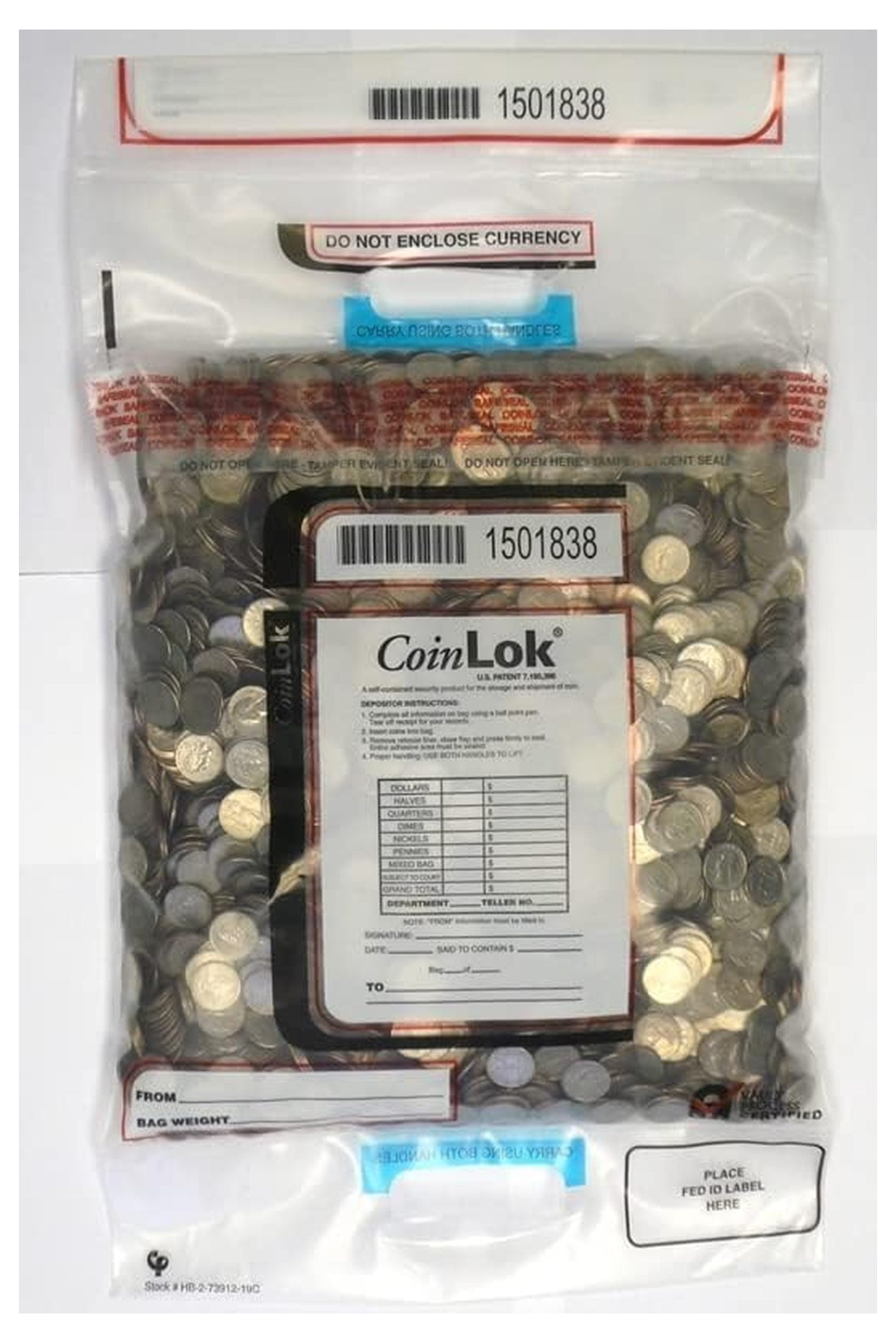 CoinLOK Tamper-Evident 2-Handle Coin Deposit Bags, Special VPC Blended ...