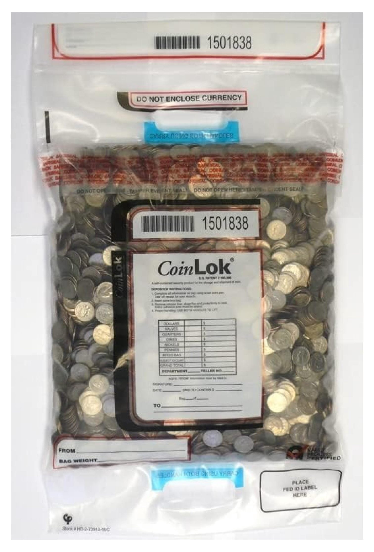 CoinLOK Tamper-Evident 2-Handle Coin Deposit Bags, Special VPC Blended ...