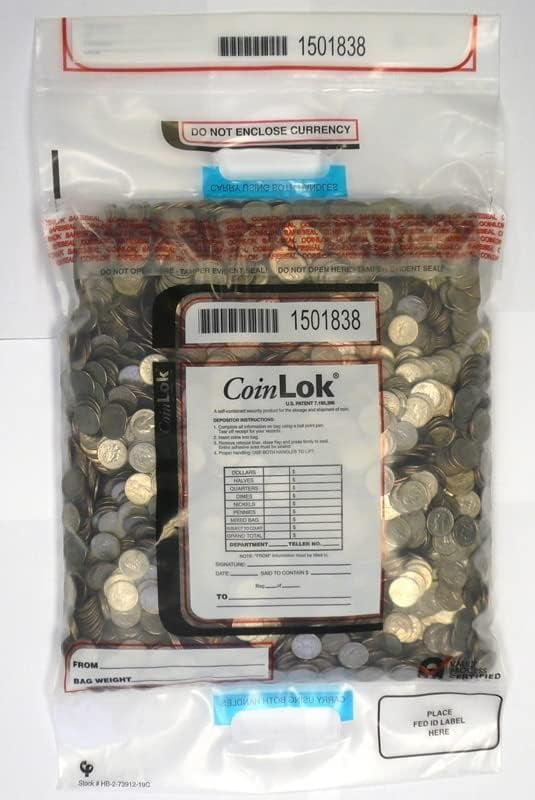 CoinLOK Tamper-Evident 2-Handle Coin Deposit Bags, Special VPC Blended ...