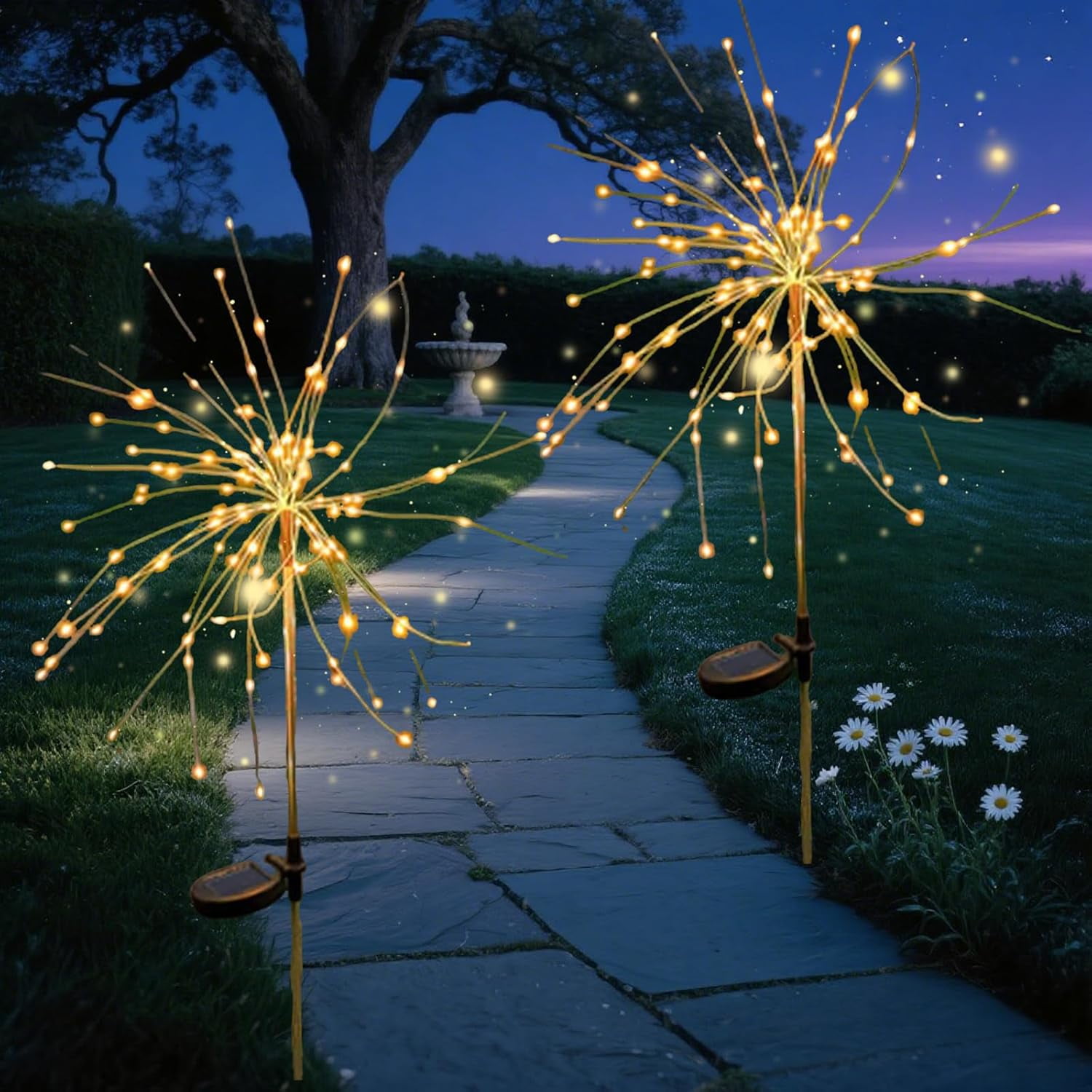 Coincideor/Continentau Solar Fairy Lights, 150 LED Firework Light with ...