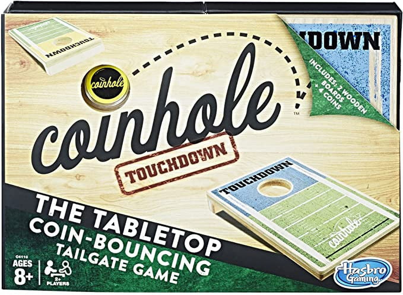 Hasbro Gaming Coinhole Touchdown Table Top Game, Cornhole Party Game ...