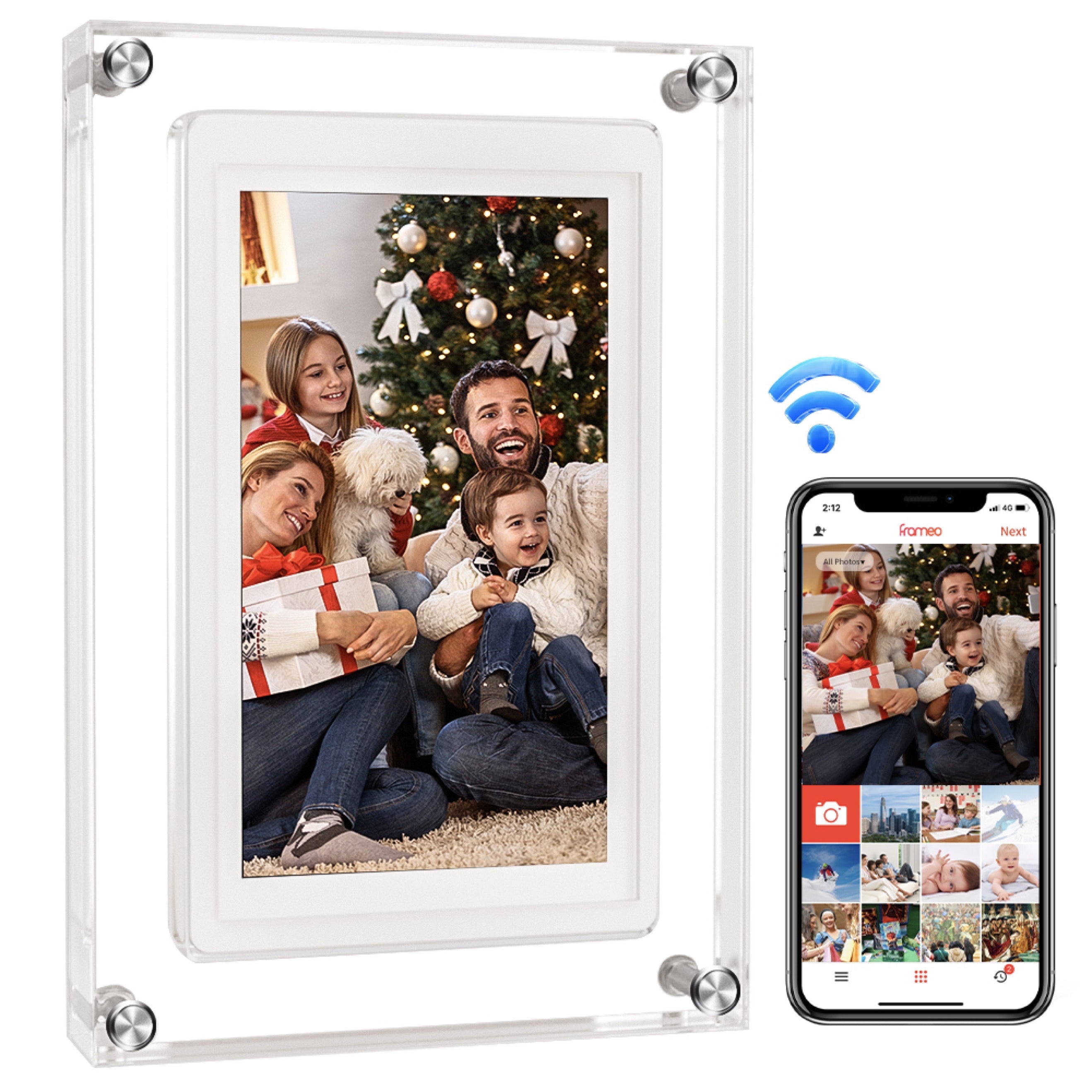 "Coinrew 10.1"" Touch Screen Wi-Fi Digital Frame w/ Battery & Frameo ...