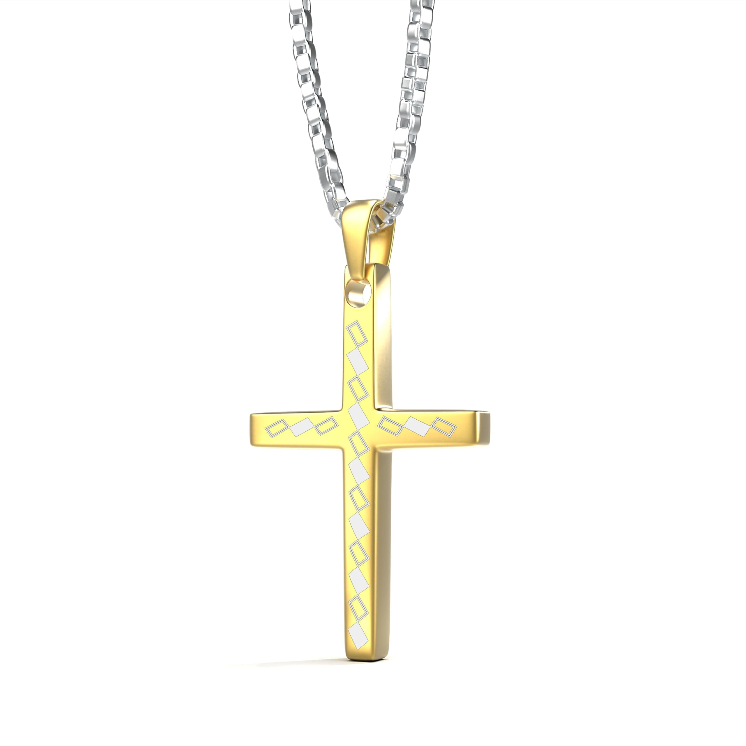 Coipdfty Cross Necklace for Men Women Gold Tungsten Cross Pendant ...