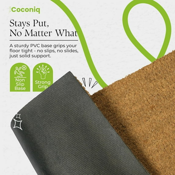 Coir Door Mats 17" X 30", Pack of 2, Non-Slip Sturdy, PVC Backed, Heavy ...