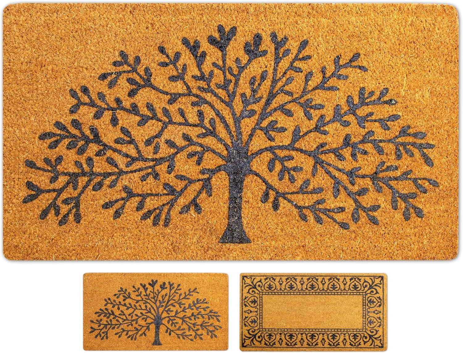 Coir Doormat, 16''x27.5'', Tree of Life, Outdoor Indoor Welcome Mat for ...
