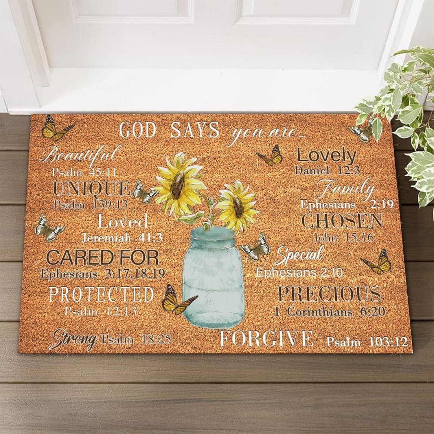 Coir Doormat Front Porch Easy to Clean Don't Cry Over The Past ...