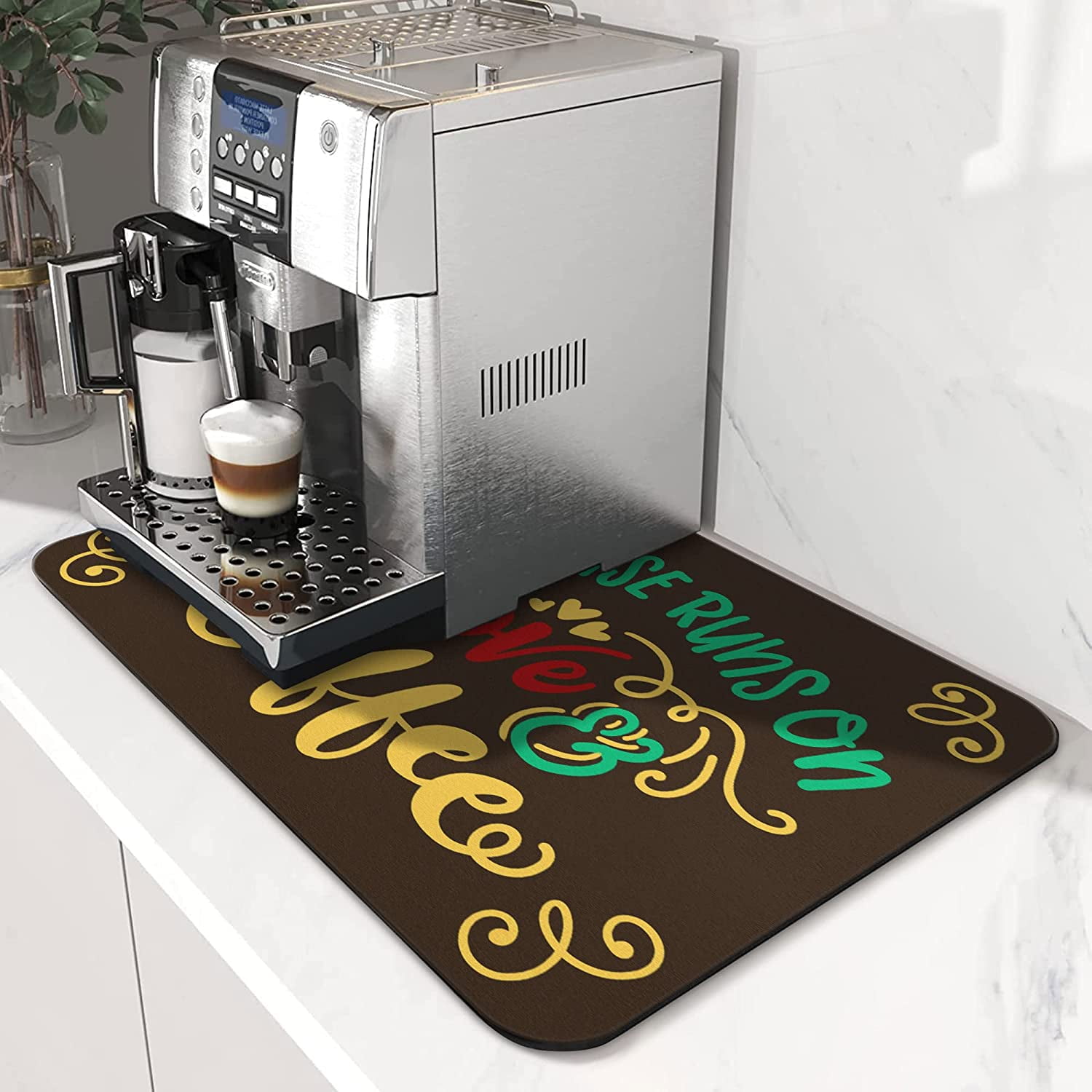 Coir Fun Love Coffee Coffee Mat 24x18 Inch for Kitchen Counter ...