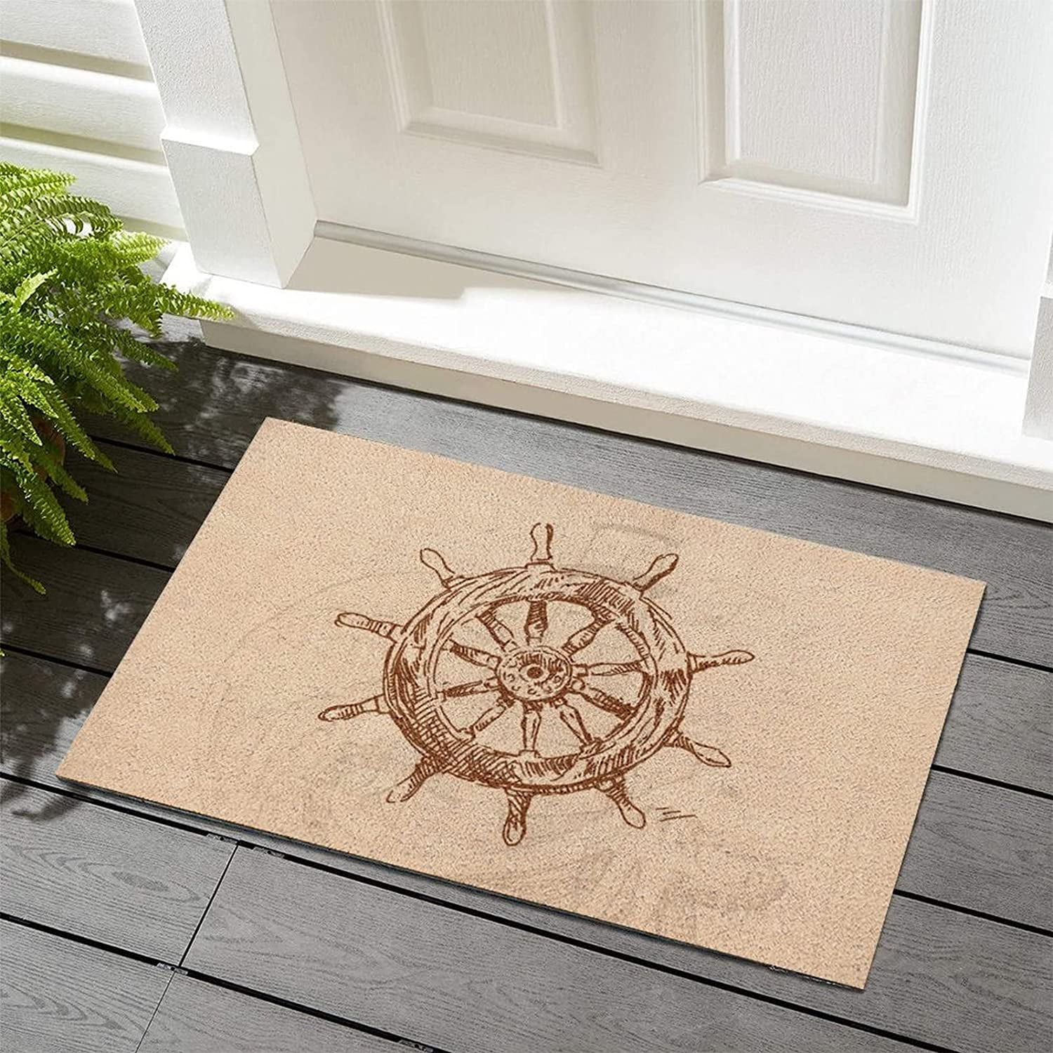 Coir Indoor Doormat Rug 18x30 Inch Nautical Beach Ocean Theme Boat ...